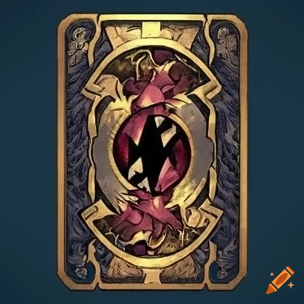 Back of a dark medieval trading card from a game inspired by yugioh ...