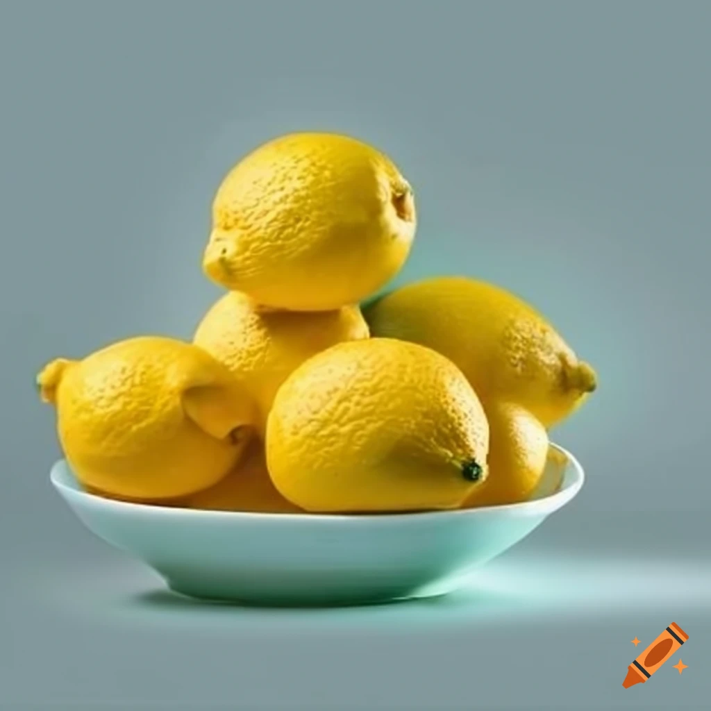 Nine lemons in a bowl on Craiyon