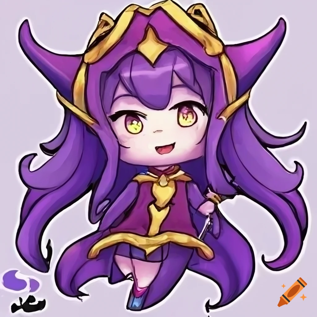 Chibi lulu from league of legends looking happy on Craiyon