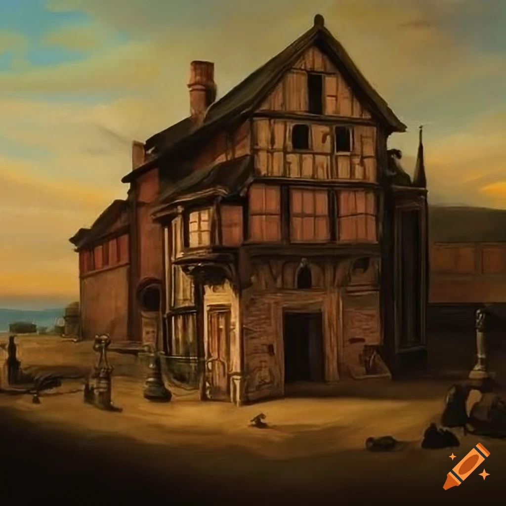 Renaissance-style trading house exterior painting on Craiyon