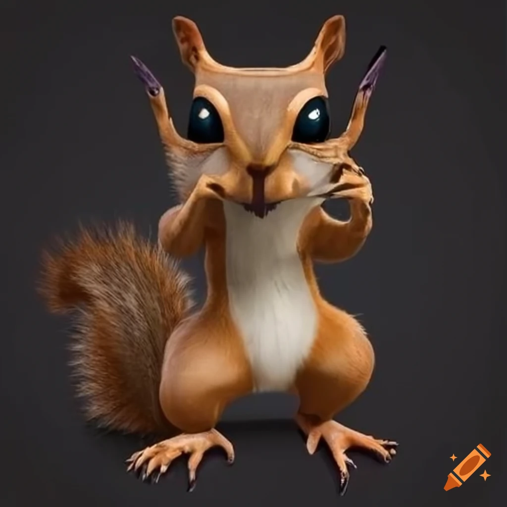 Intense squirrel with sharp claws and teeth on Craiyon