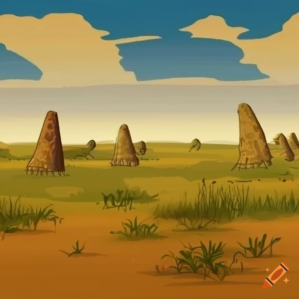 Beautiful prehistoric field landscape on Craiyon