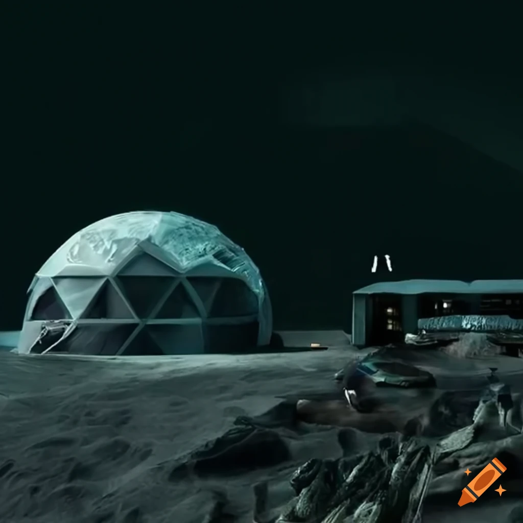 Futuristic dome house surrounded by alien sea creatures on Craiyon