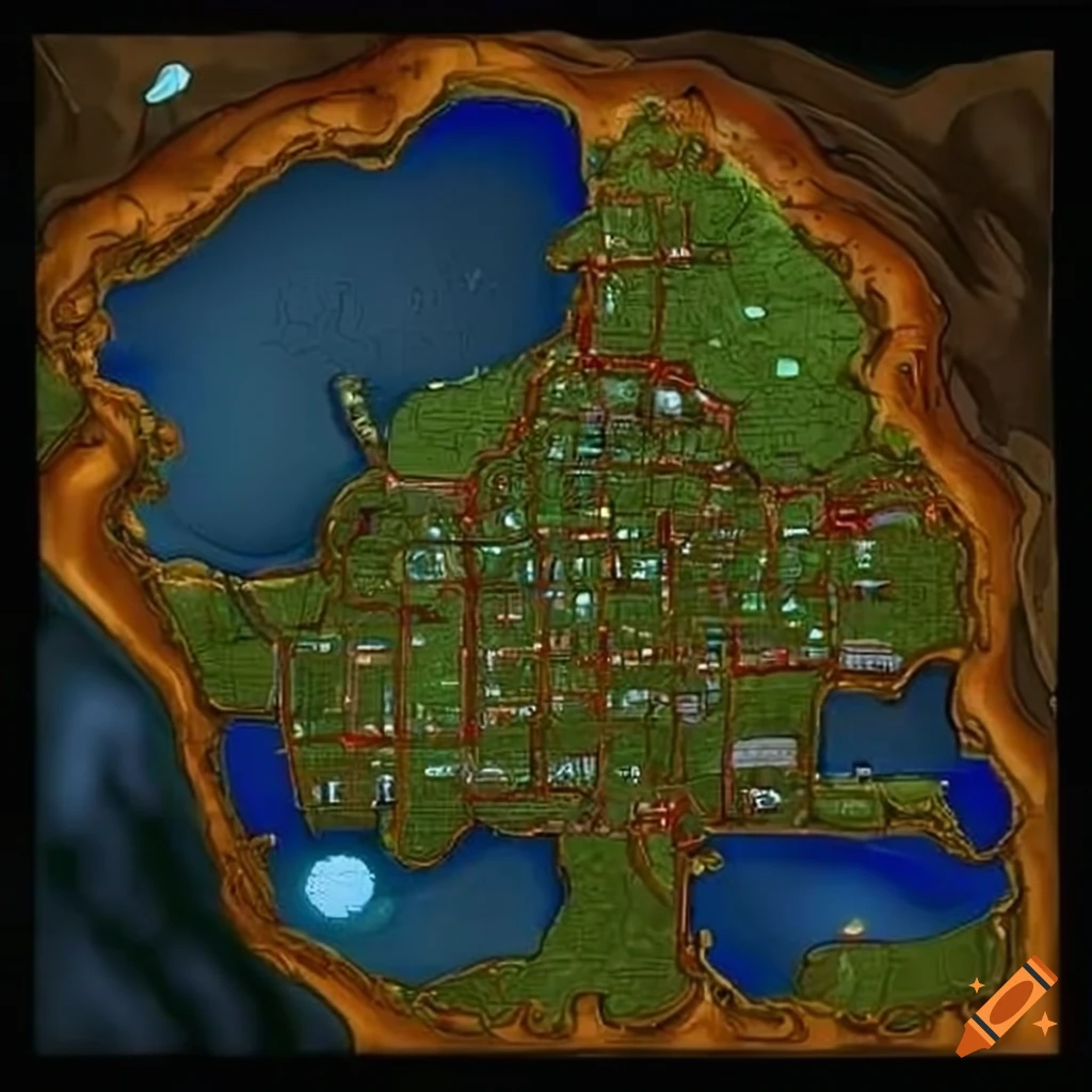 Urban map for tank education simulation on Craiyon