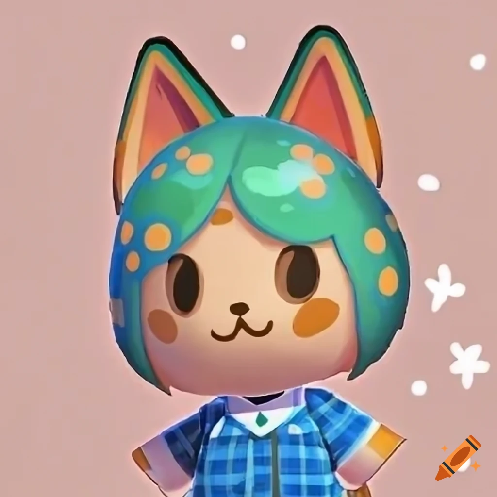 Anime-style animal crossing cat villager with spring dango aesthetic on ...