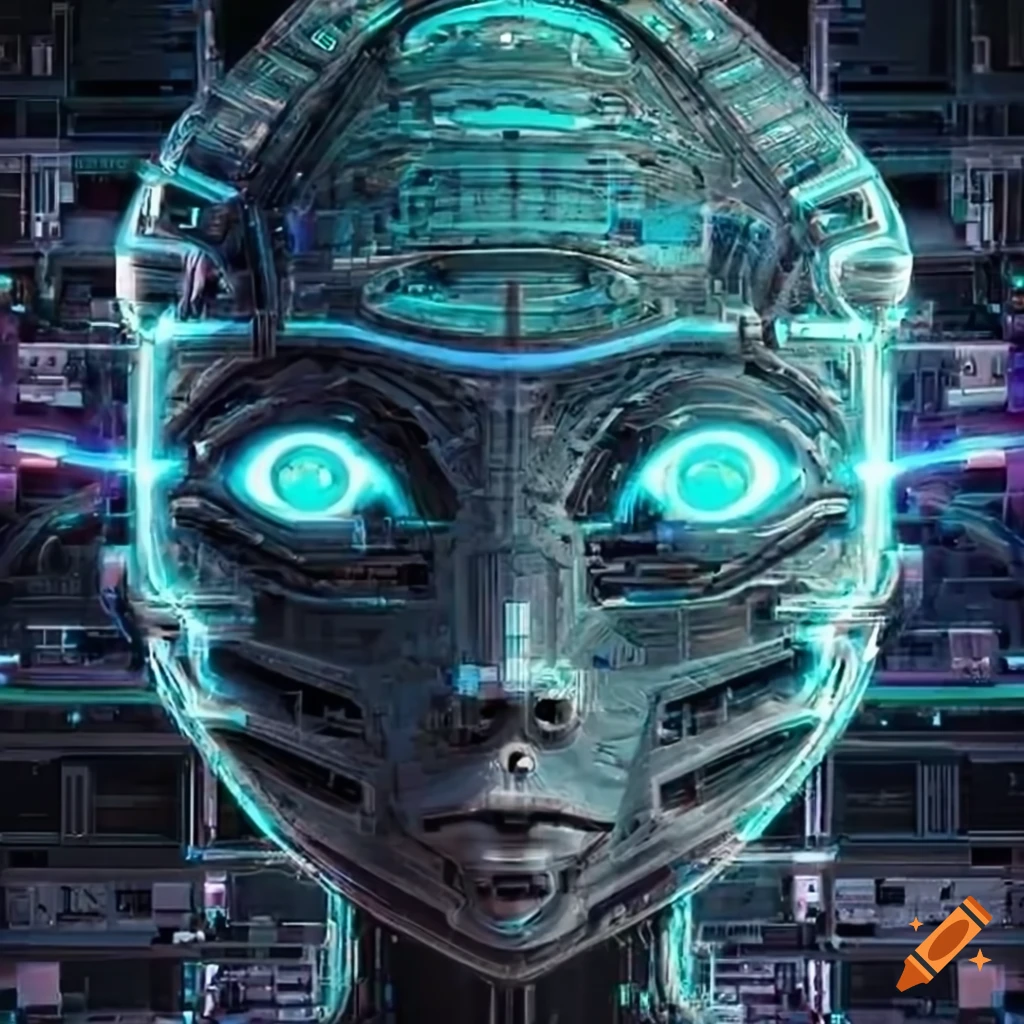 Surrealist alien spaceship machine in a futuristic setting on Craiyon