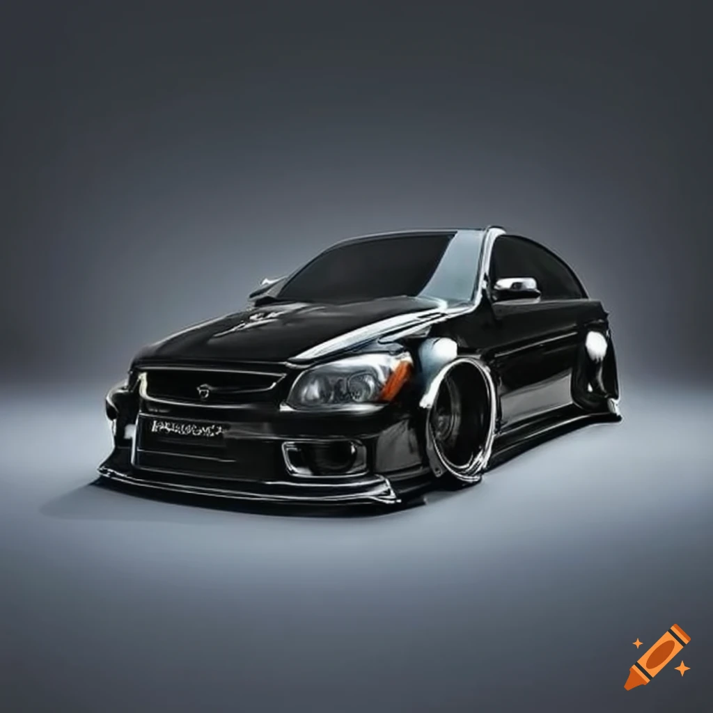 Customized black toyota altezza with powerful engine and aerodynamic ...