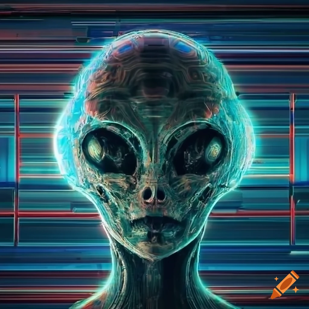 Surrealist alien spaceship machine in a futuristic setting on Craiyon