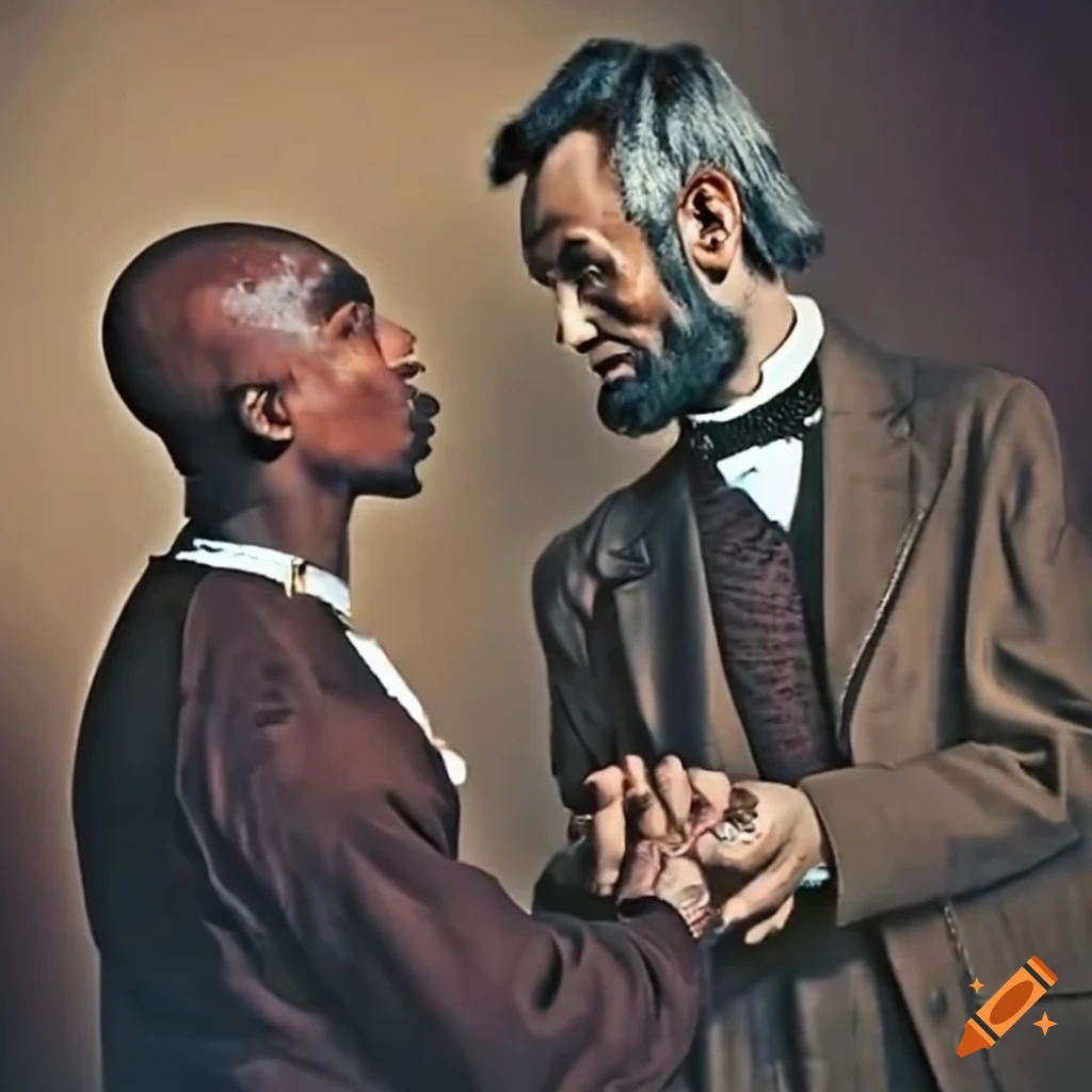 Abraham lincoln shaking hands with tupac shakur on Craiyon