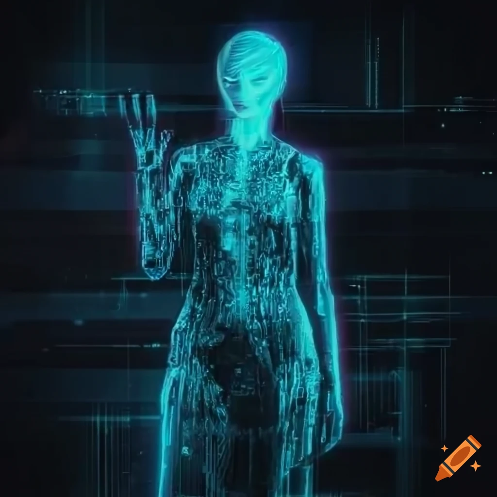 Highly detailed futuristic hologram of alien spacecraft in 4K ...