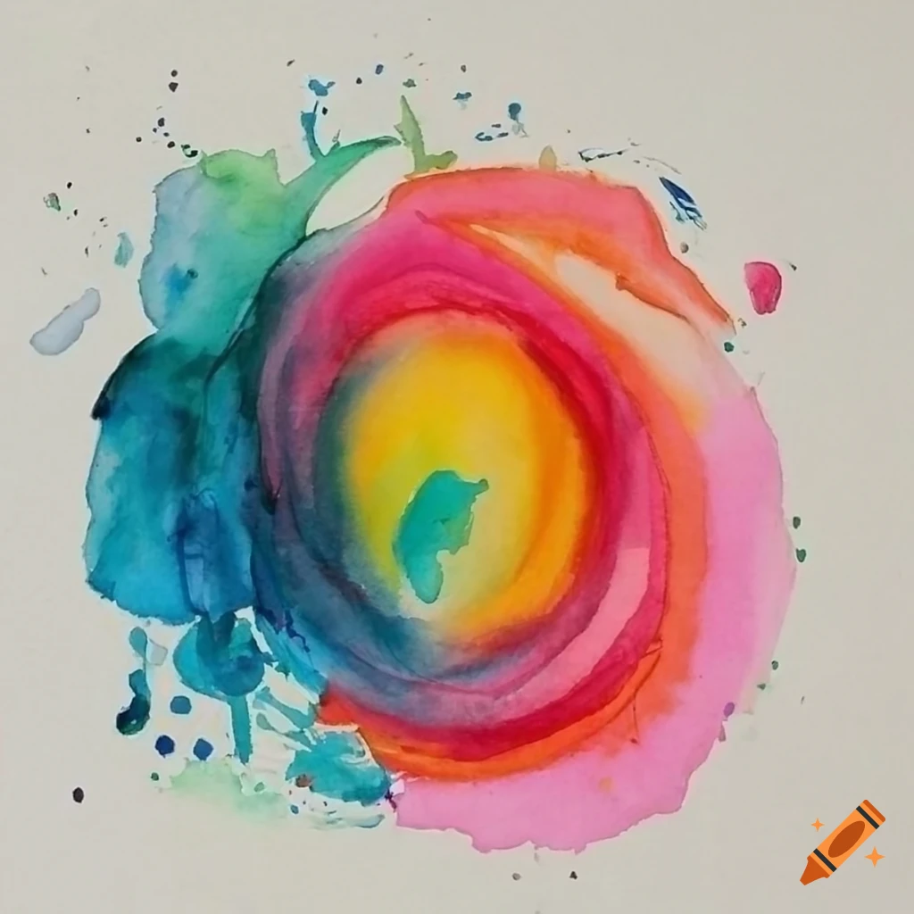 Abstract art with primary colors created using watercolor pencil on Craiyon