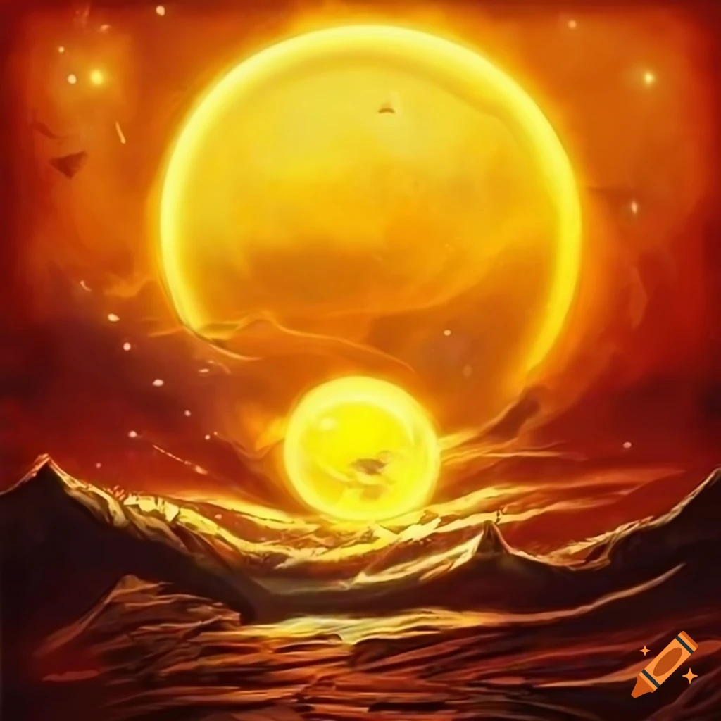 Fantasy art of two suns in the sky on Craiyon
