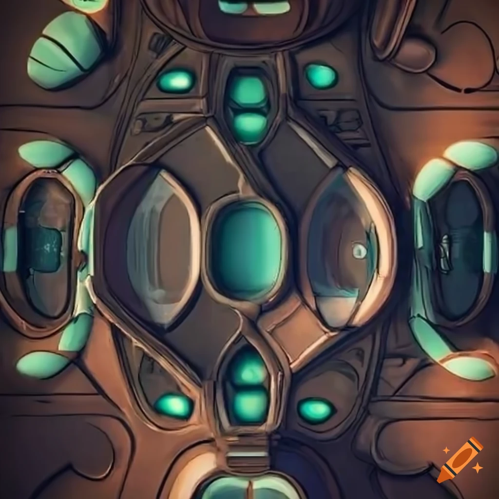 Alien pod seen from above on Craiyon