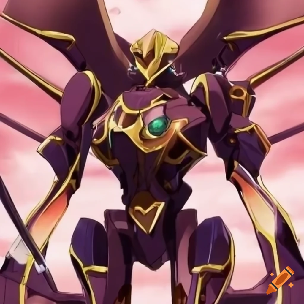 Light mech design inspired by code geass with a female twist on Craiyon