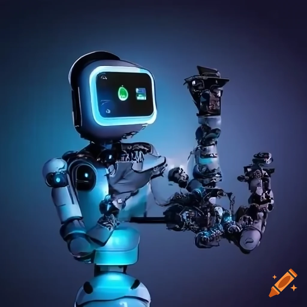 Autonomous mobile robots in action on Craiyon