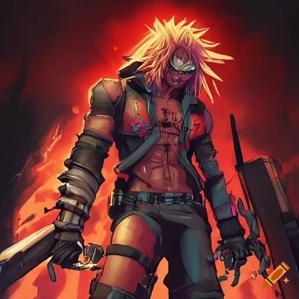 Sol badguy character on Craiyon