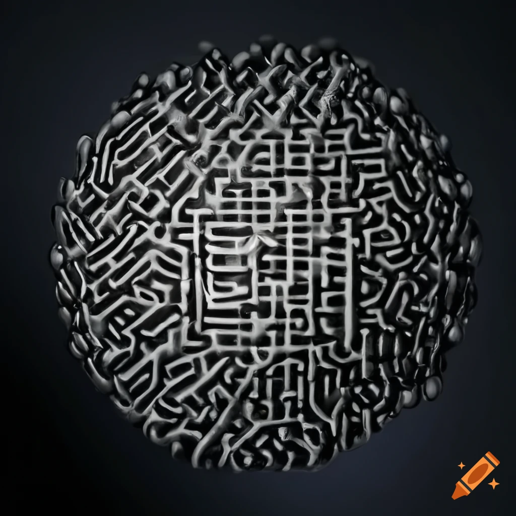 Sterling silver maze-inspired bead on Craiyon