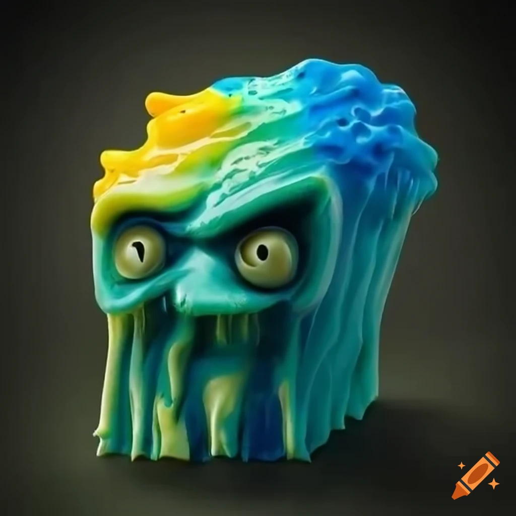 Colorful melted soap monster on Craiyon