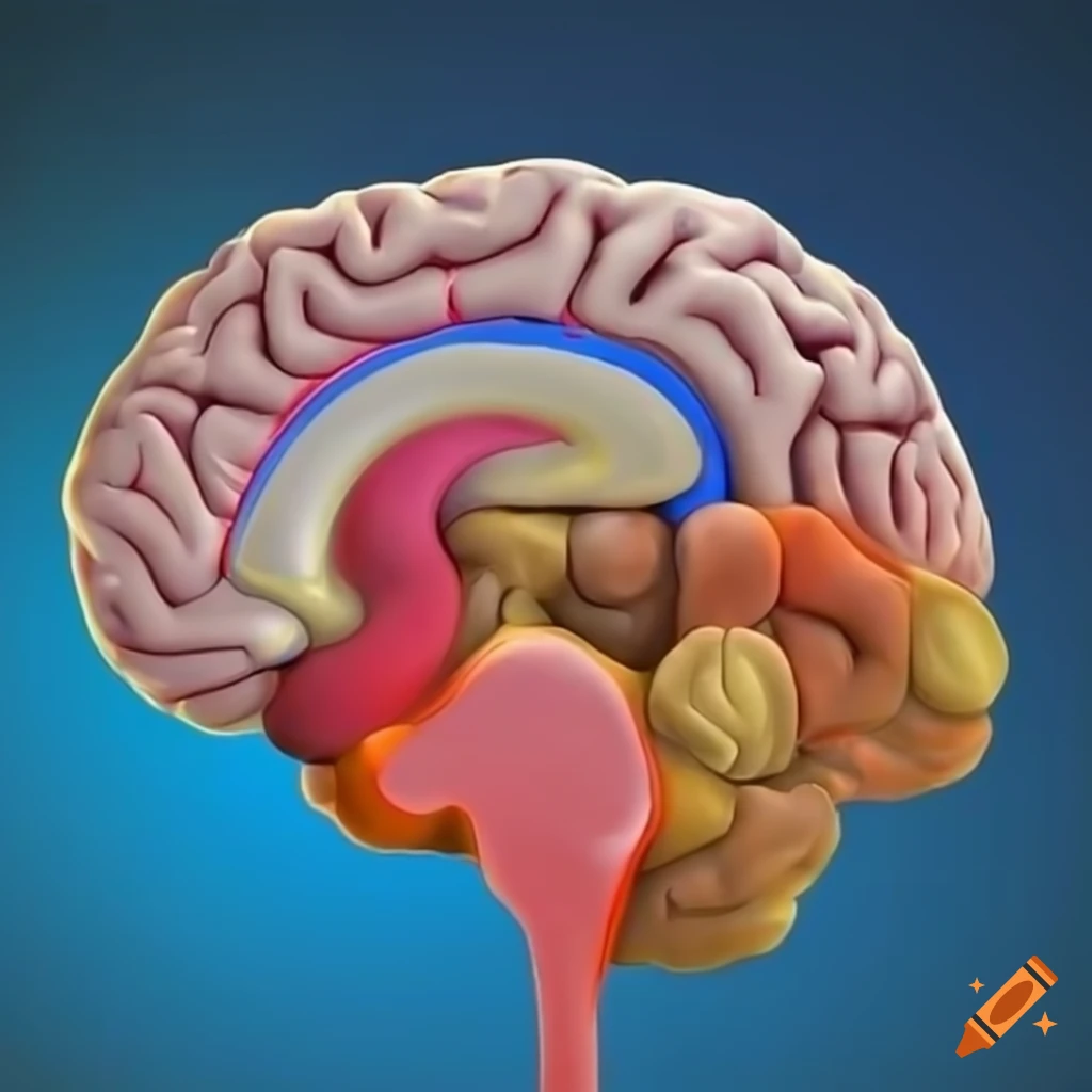Illustration of parietal, occipital, frontal, and temporal lobes in the ...