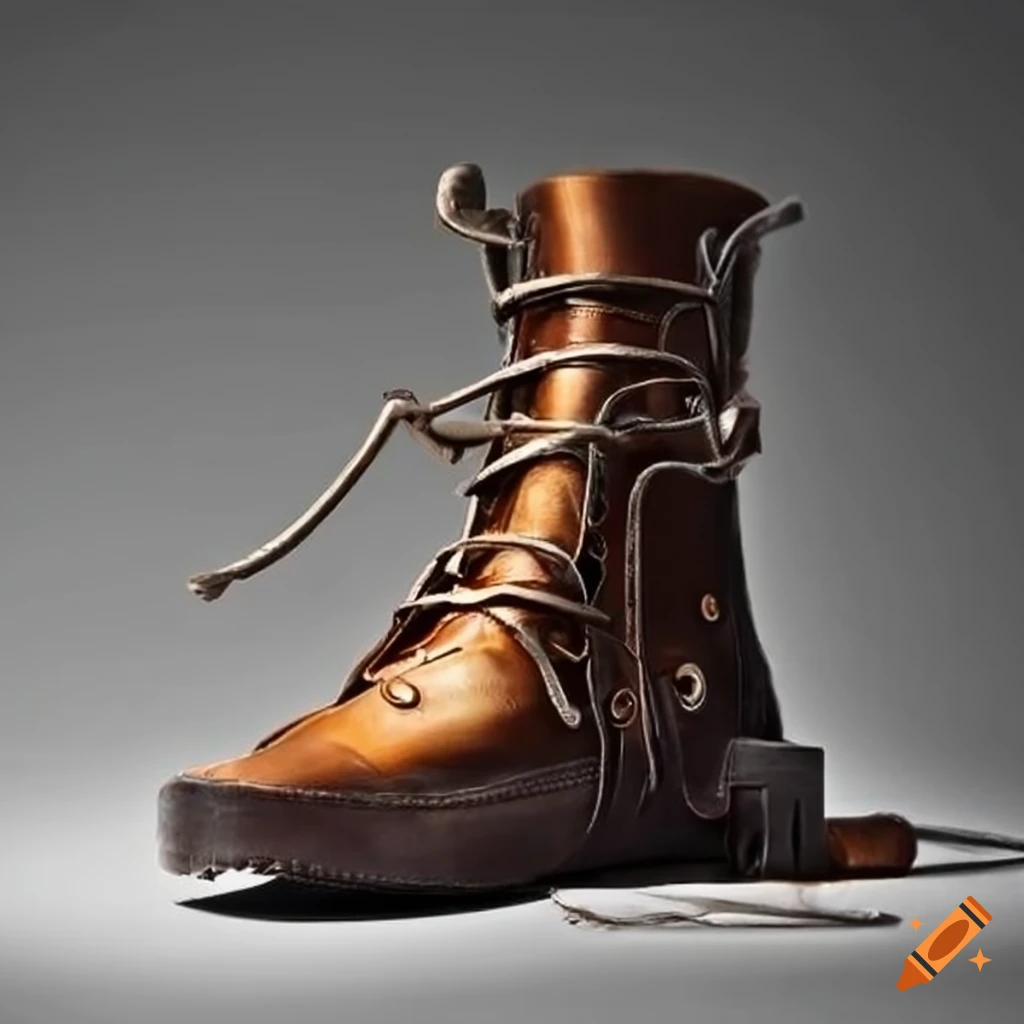 Steel boots made of dough on Craiyon