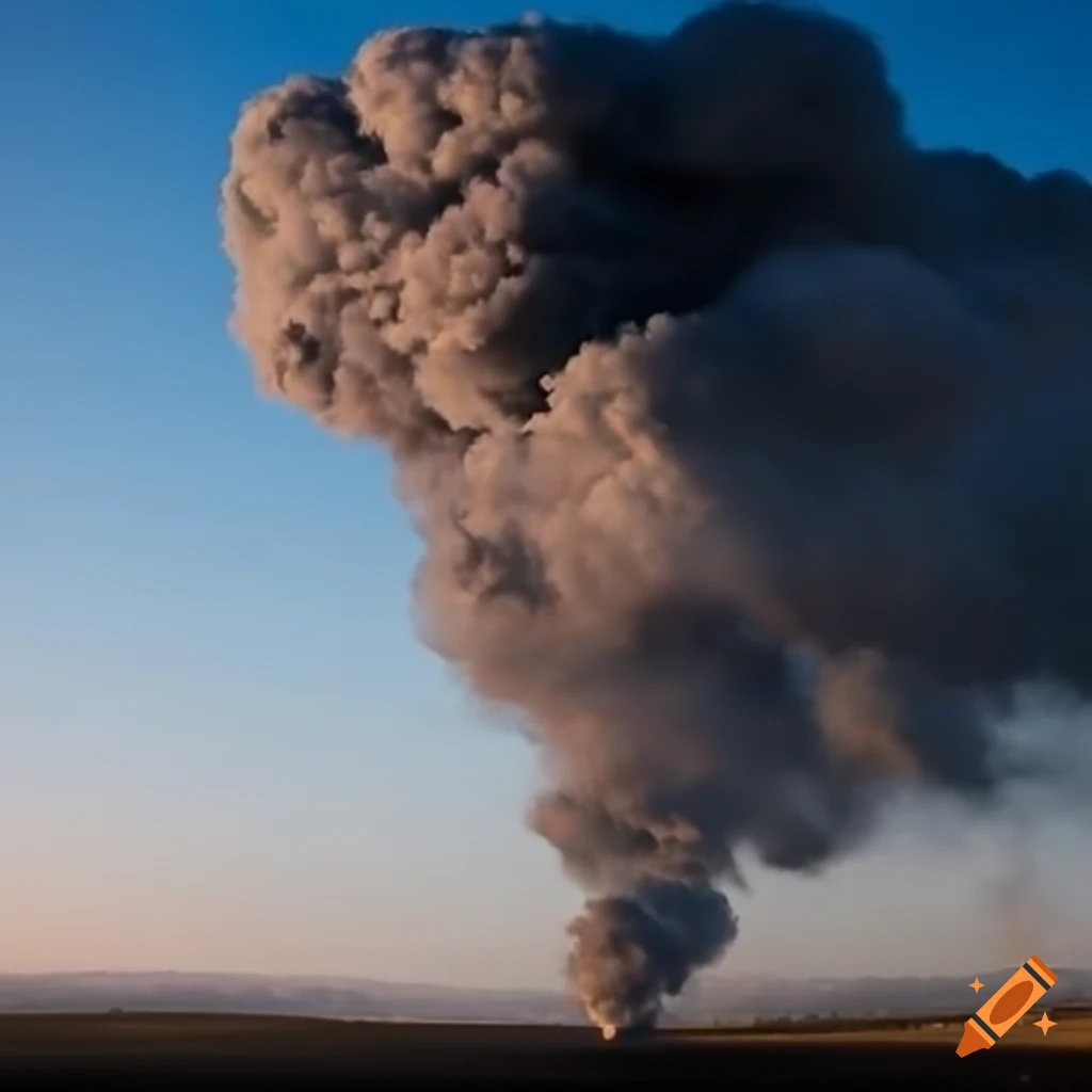 Billowing smoke against the sky on Craiyon