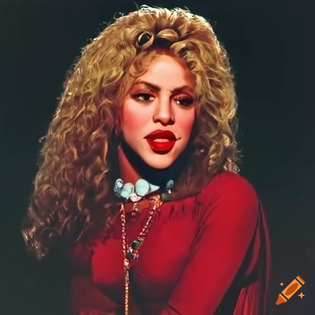 Shakira as lady elaine fairchilde in 80's movie cover on Craiyon