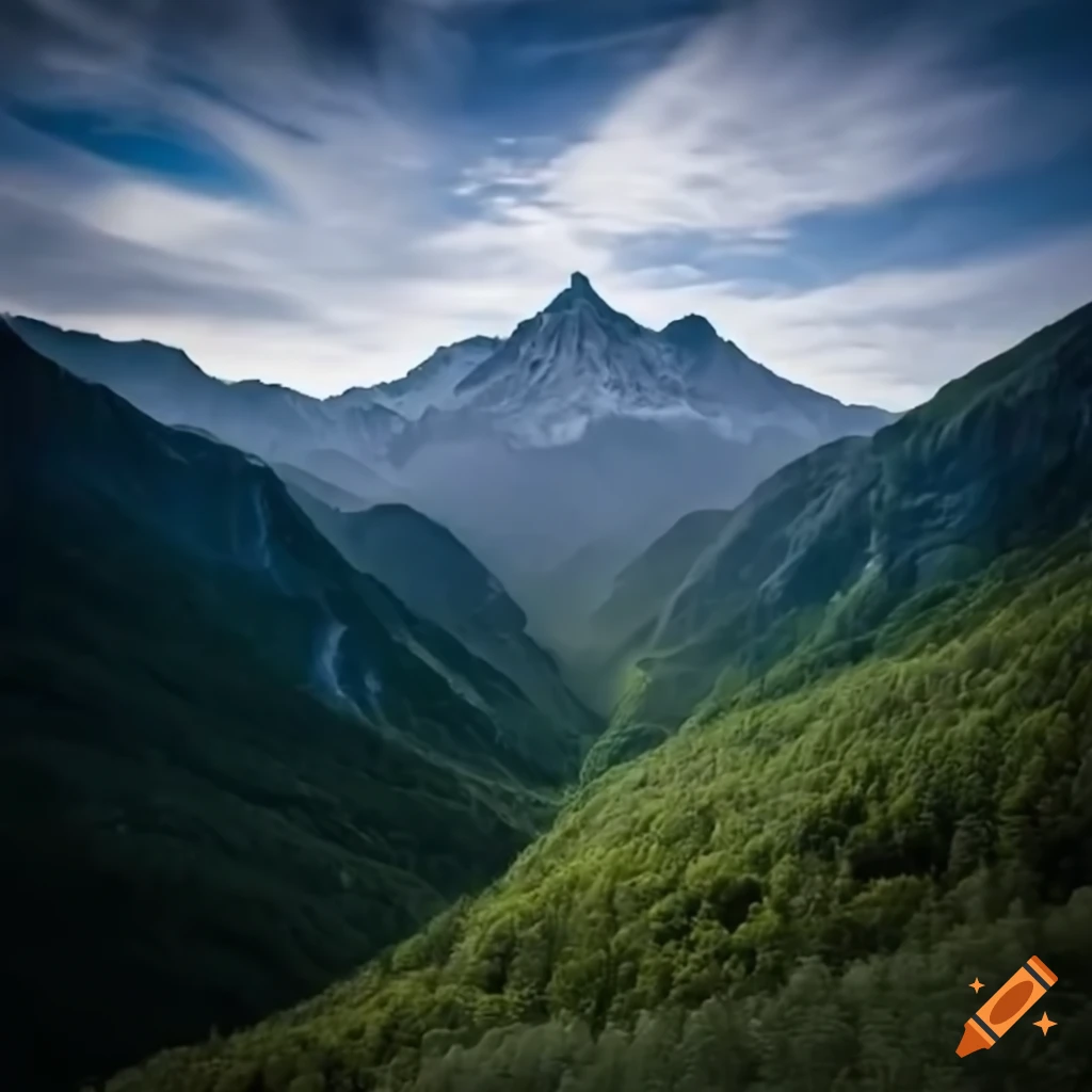 Hyper realistic mountain landscape on Craiyon