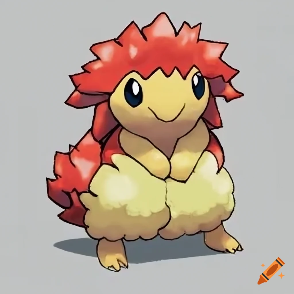 Sheep fire type starter pokemon on Craiyon