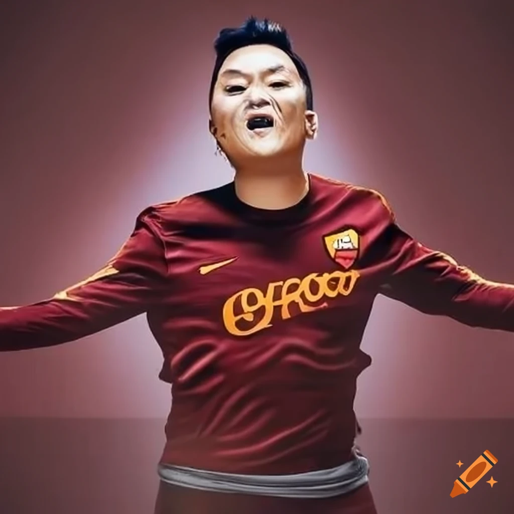 Psy singing with as roma shirt on Craiyon