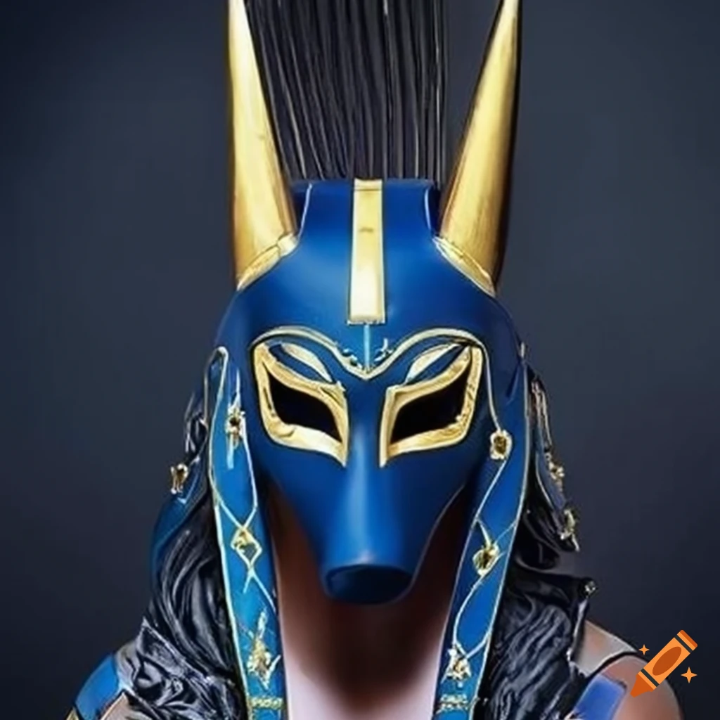 Anubis masquerade mask with delicate details on Craiyon