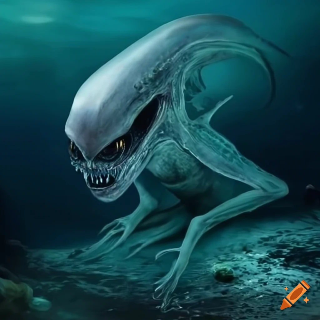 Deep sea alien creature on Craiyon