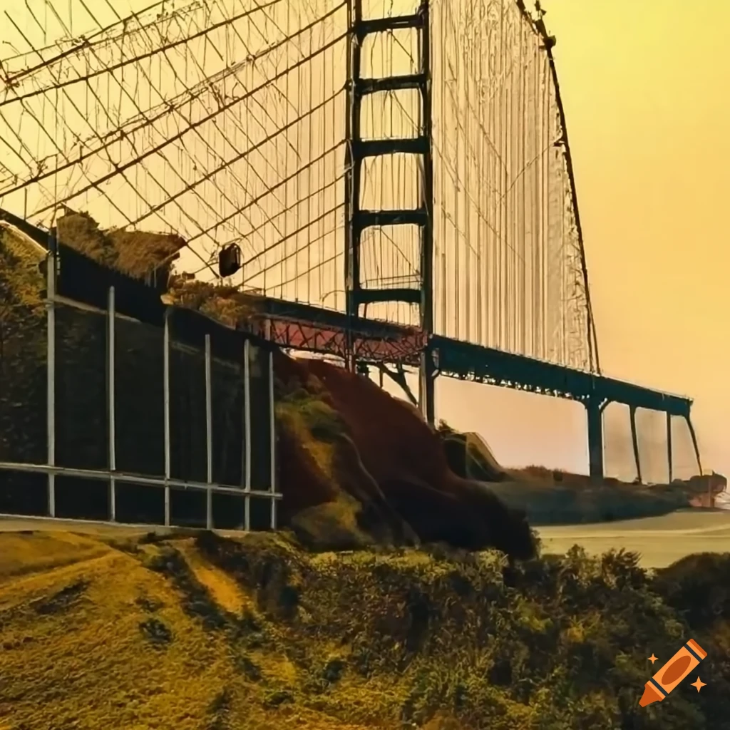 Reser stadium on alcatraz island with golden gate bridge in the ...