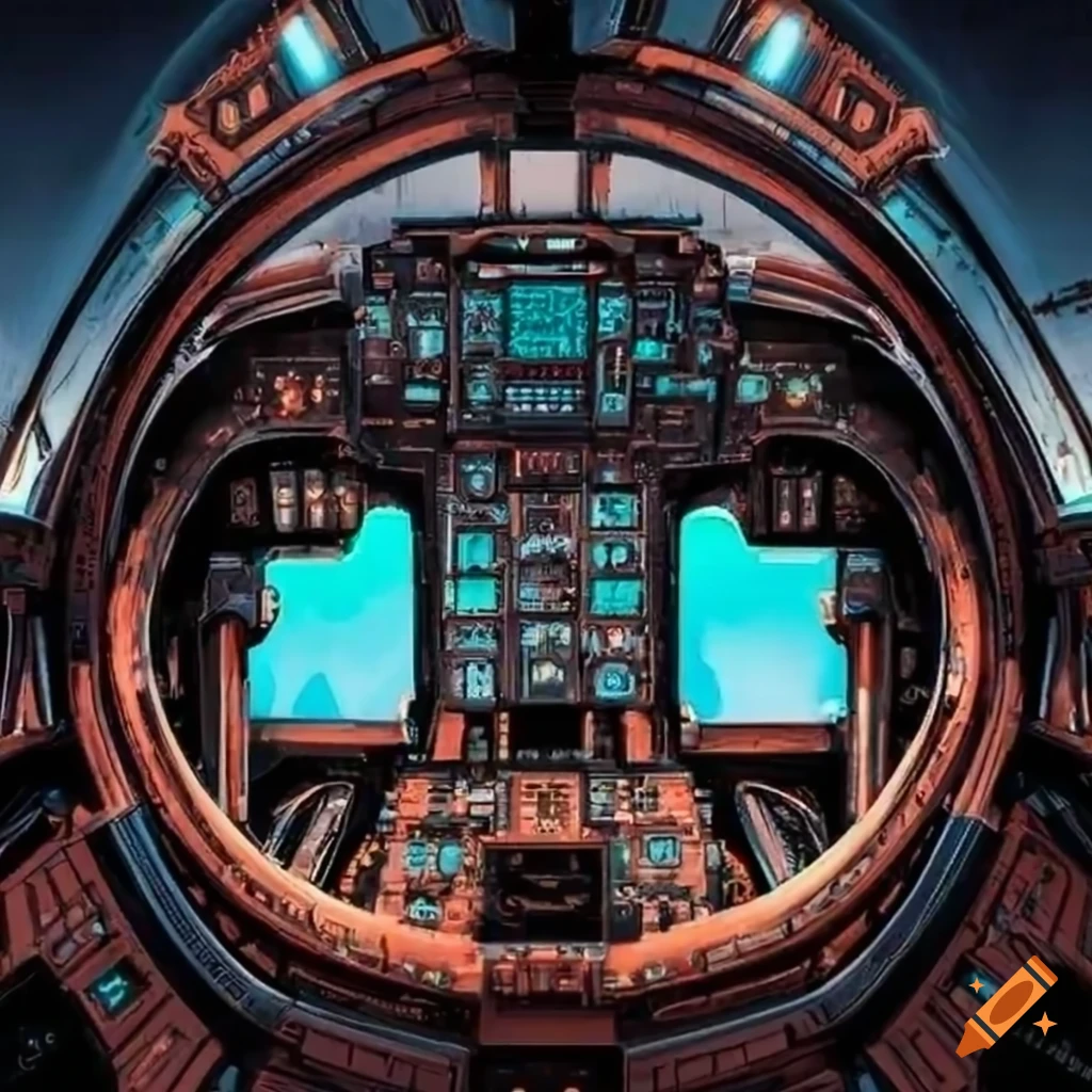 Ultra detailed space cockpit with aligned dials on Craiyon