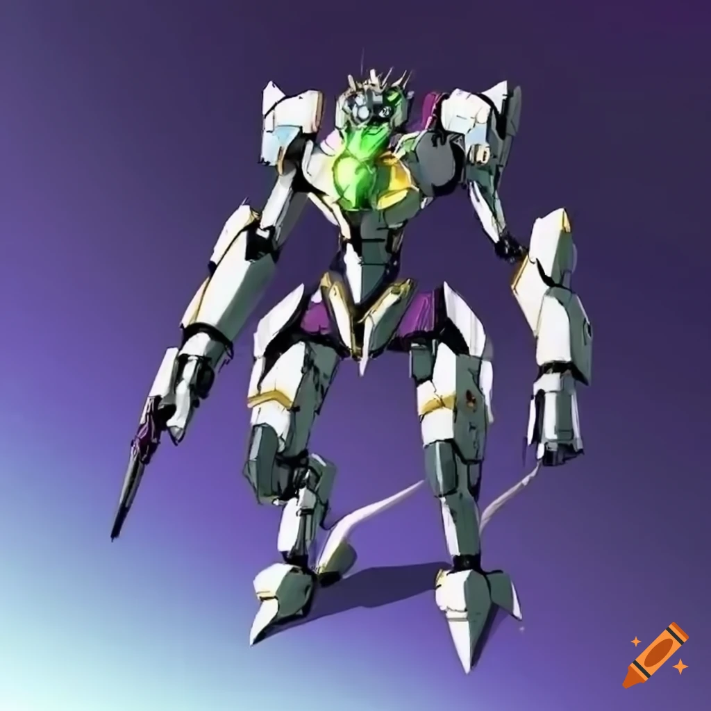 Light mech design with female character in code geass style on Craiyon