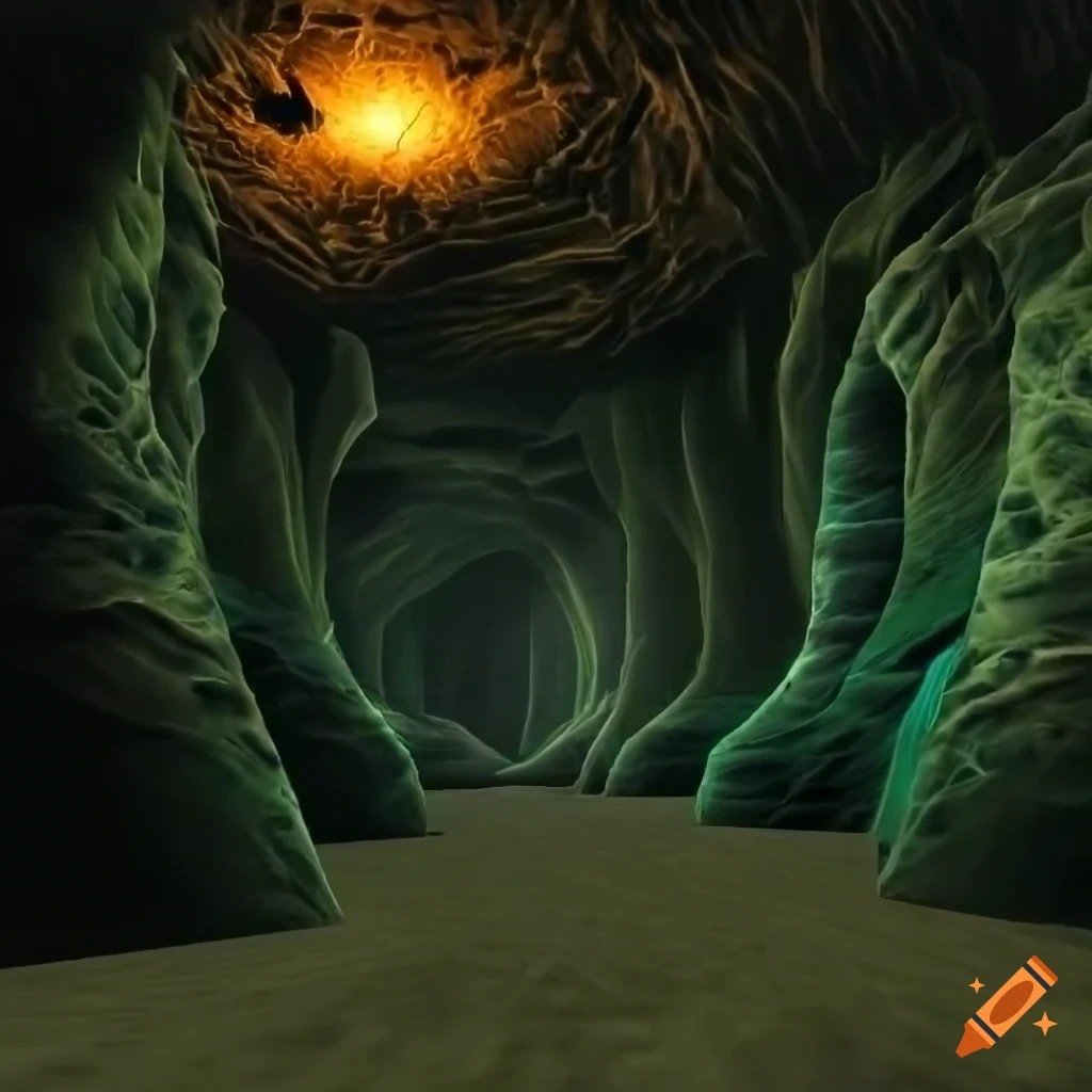 Super mario 64 carnivorous cavern landscape on Craiyon