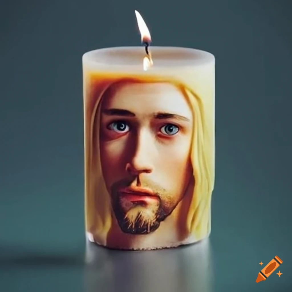 Kurt cobain and jesus candle mashup on Craiyon