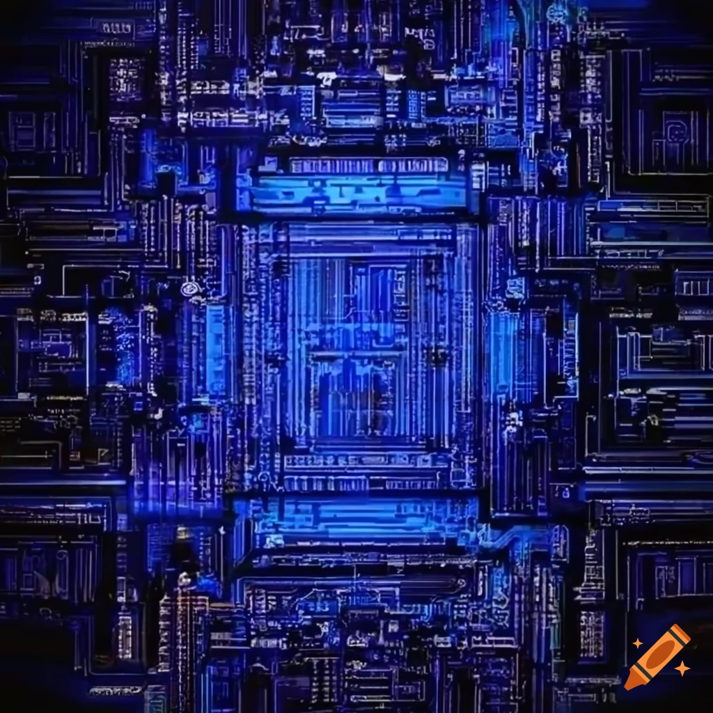 Abstract artwork of printed circuit boards representing future ...