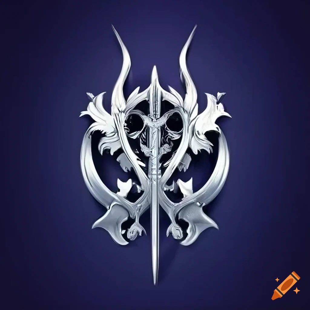 High detail abstract heraldry flag for drow in final fantasy style on ...