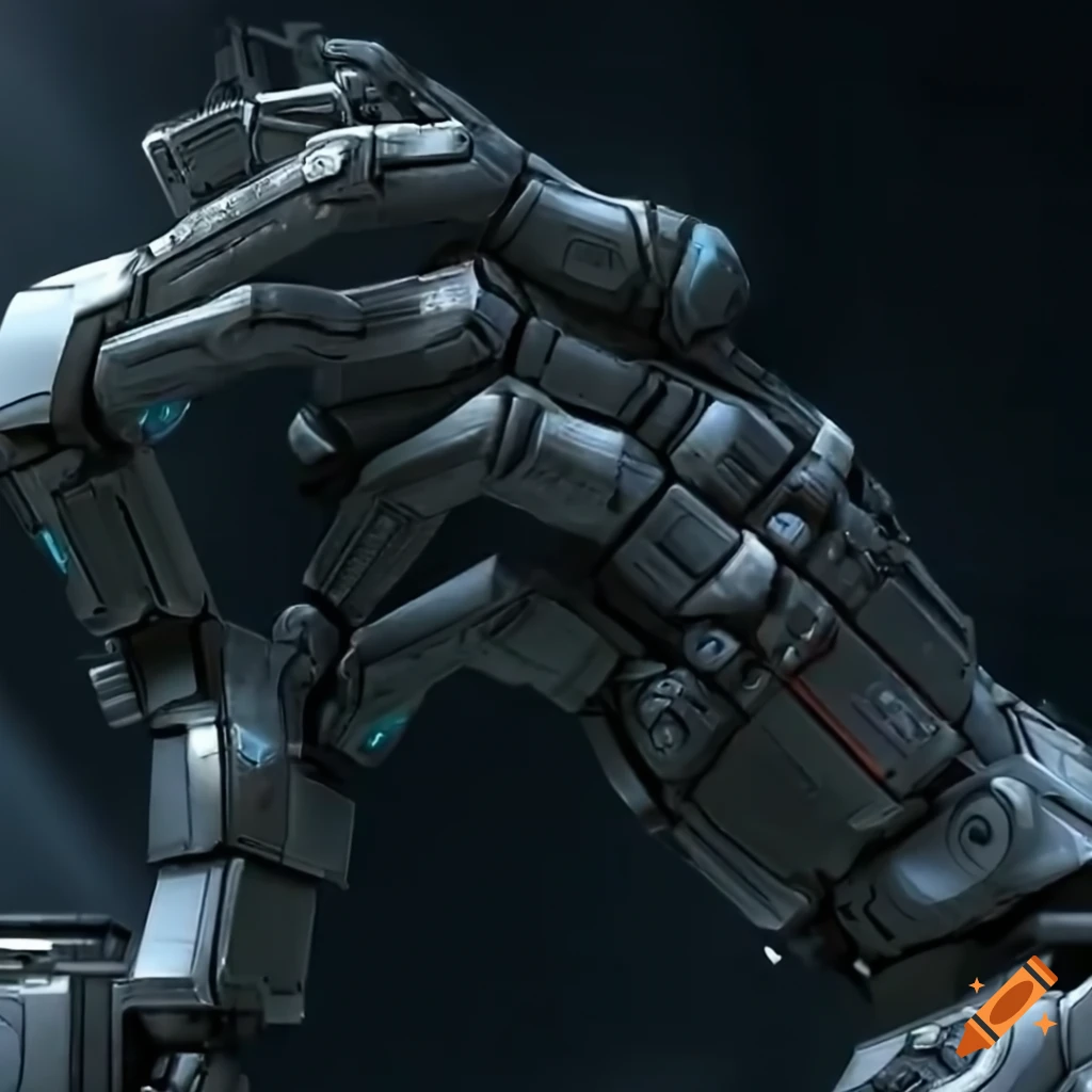 Close-up of 8k full resolution mech hand with epic, streamlined ...