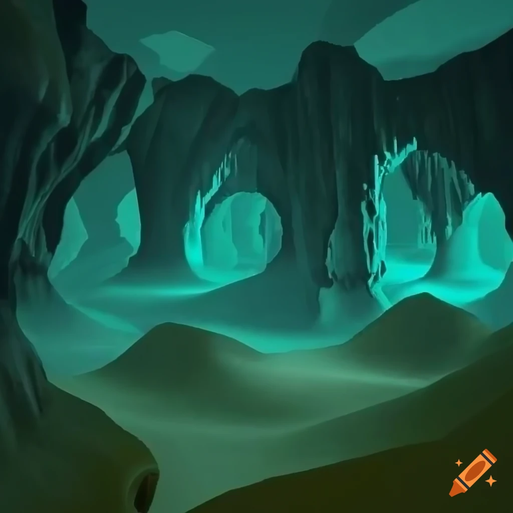 Super Mario 64 Carnivorous Cavern landscape on Craiyon