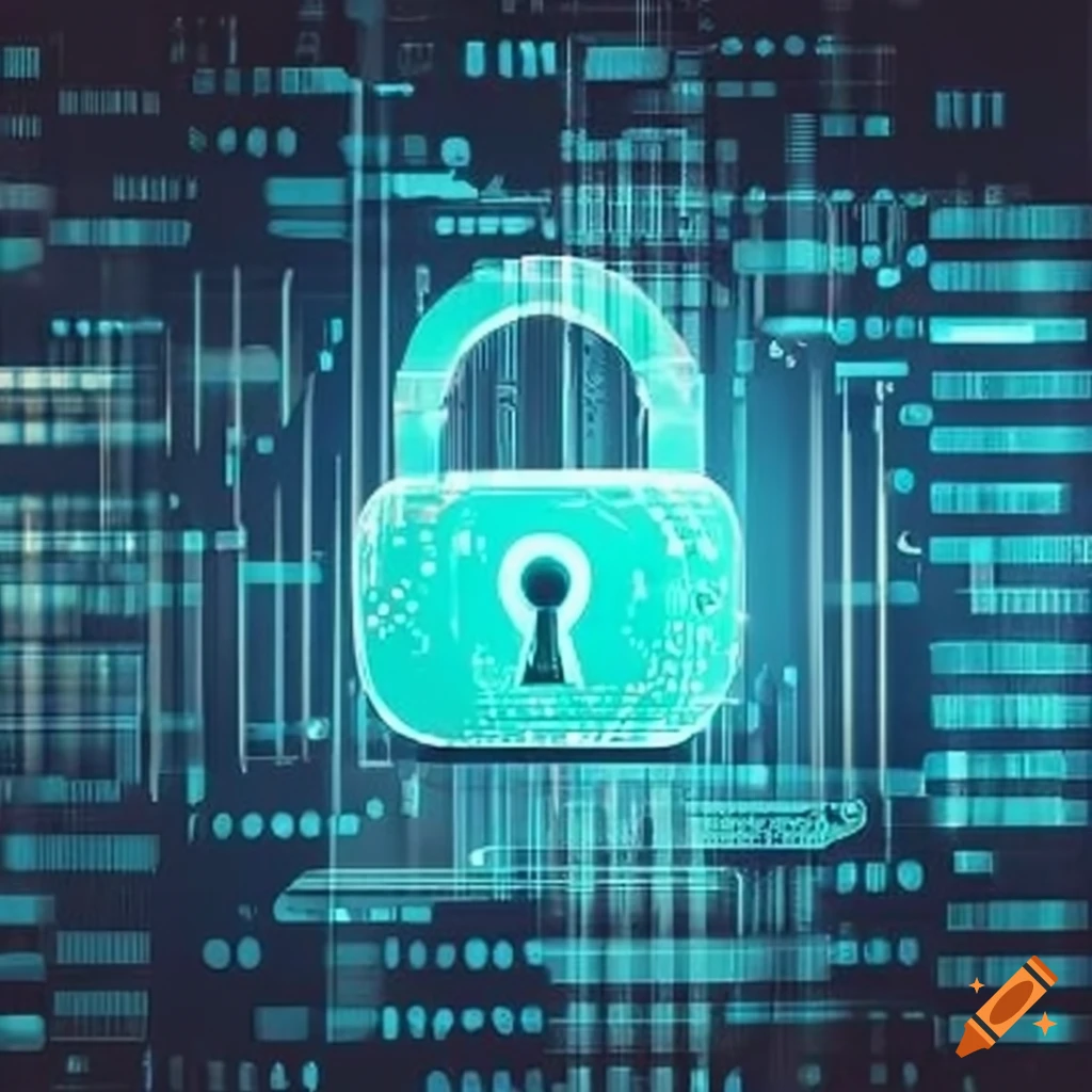 Illustration representing cyber security on Craiyon