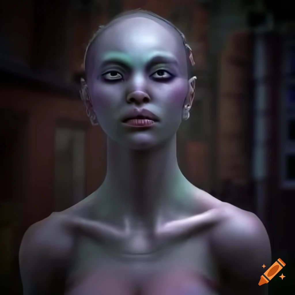 Closeup of a hyper-detailed biopunk cityscape on Craiyon