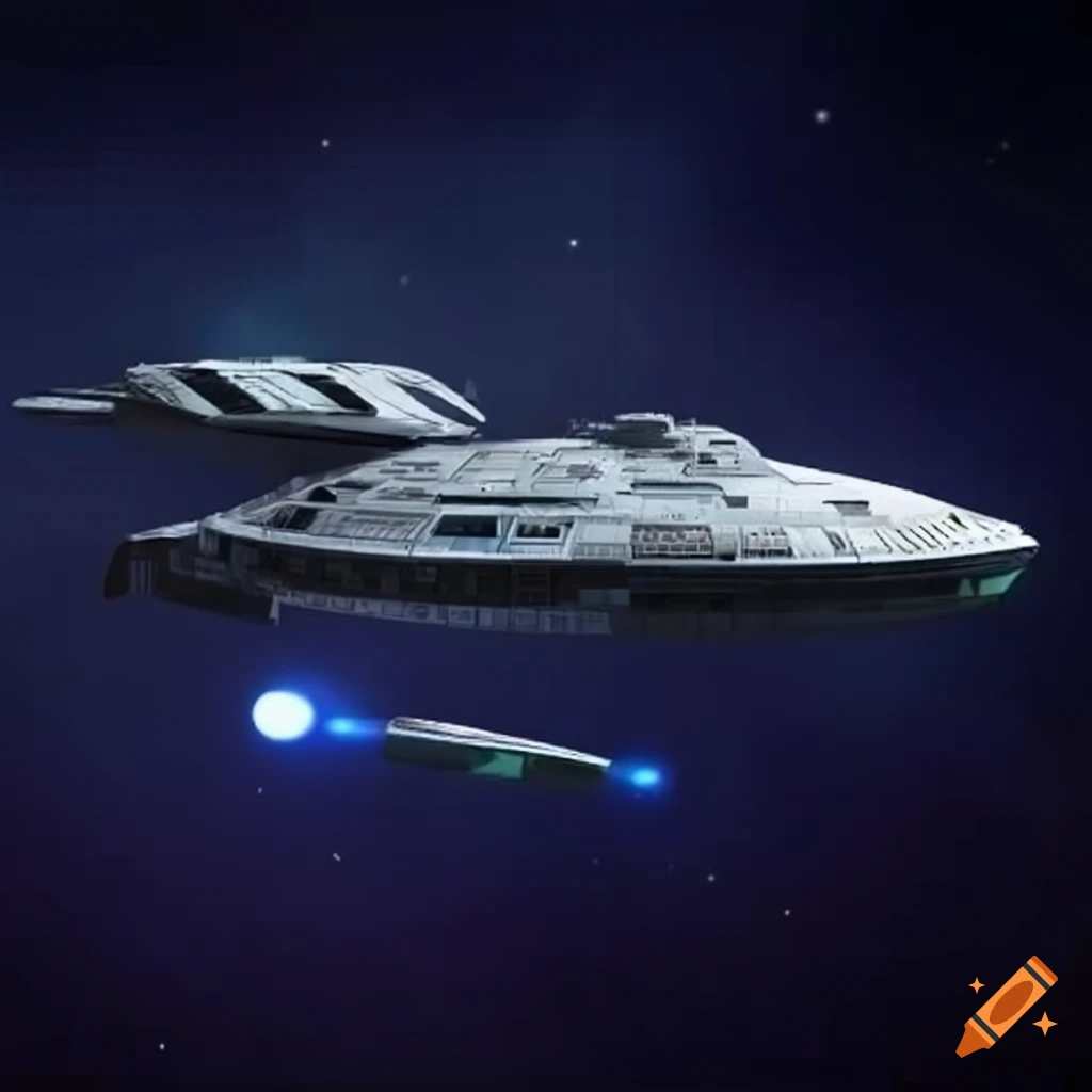 Starfleet cargo ship rendering on Craiyon