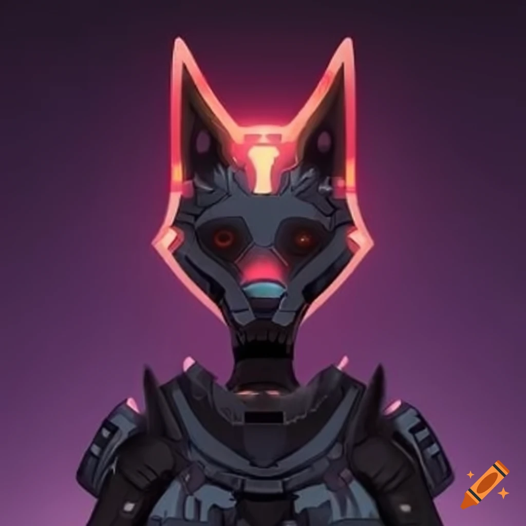 Fox humanoid in futuristic armor on Craiyon