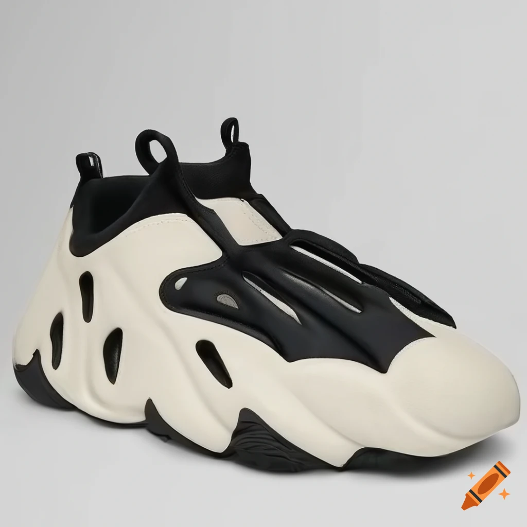 Side view of futuristic Yeezy 700v3 Adidas ski boot slip on on Craiyon