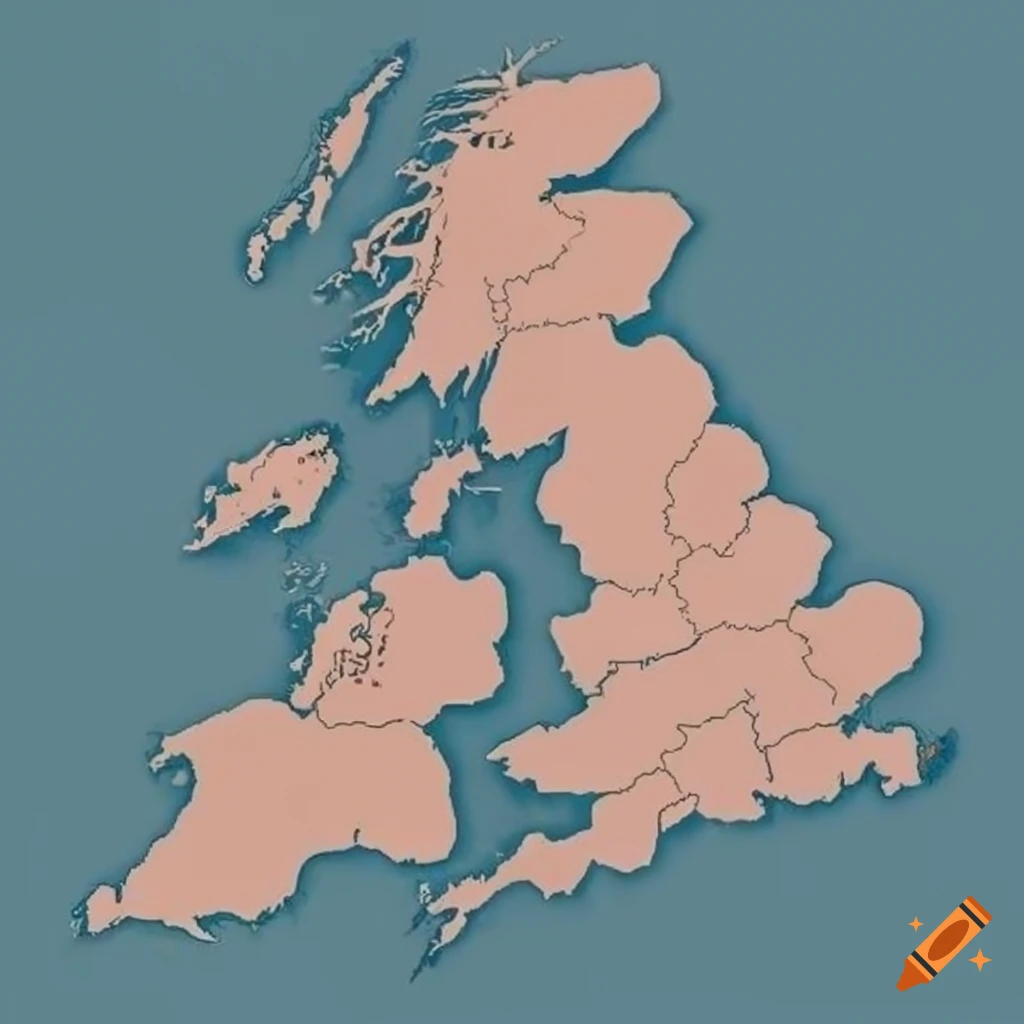 Map diagram of the united kingdom on Craiyon