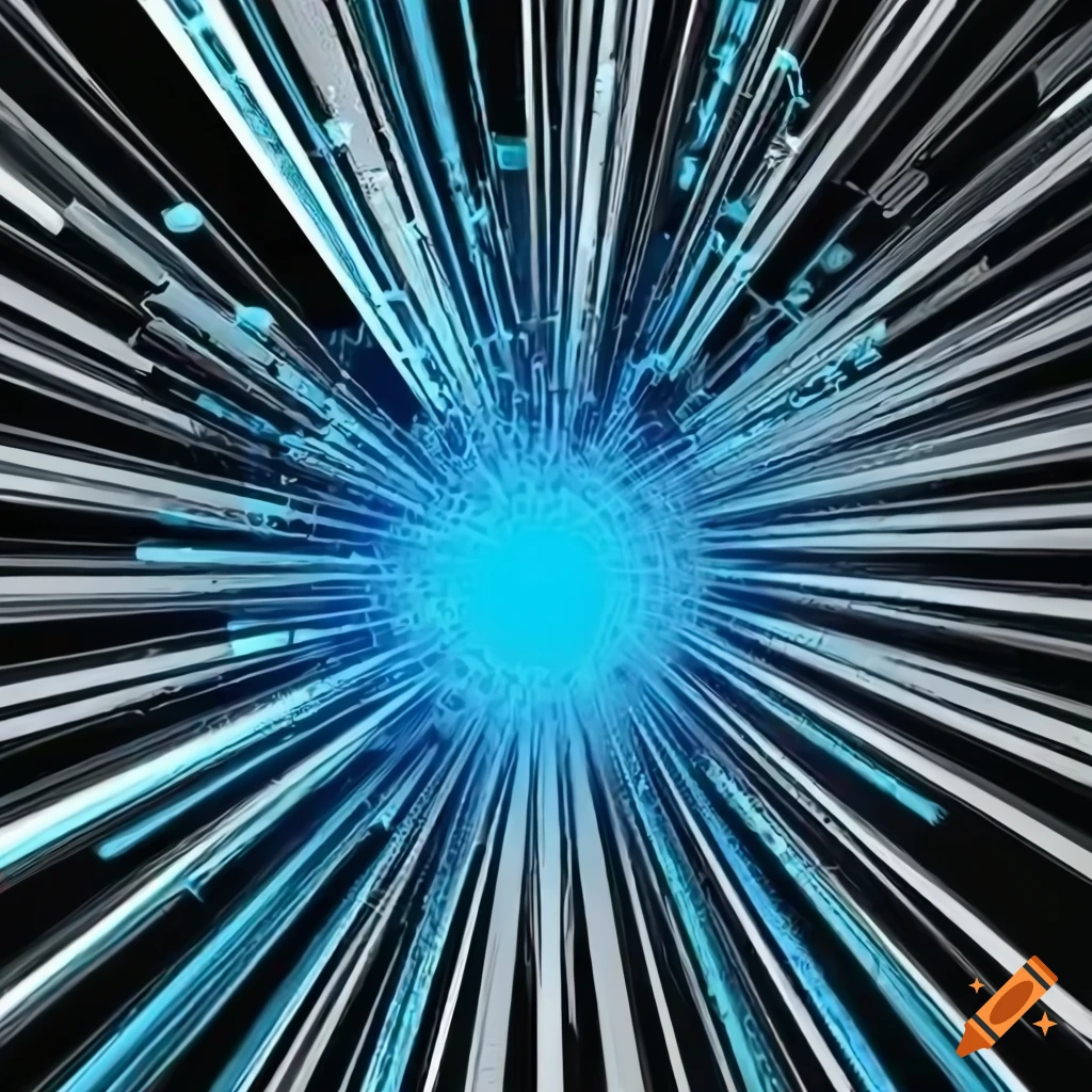 Concept of leading in business with hi tech products and warp speed ...