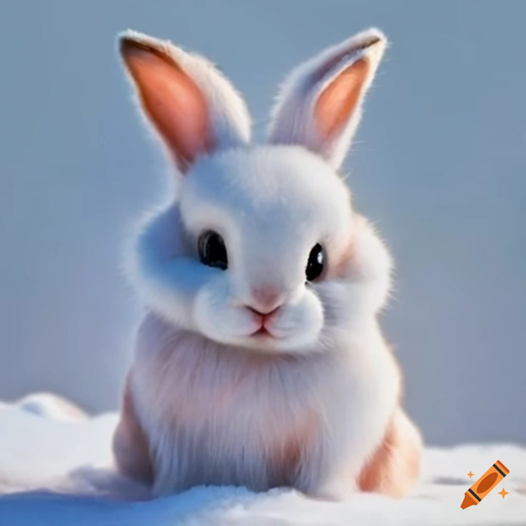 Adorable snow bunny on Craiyon