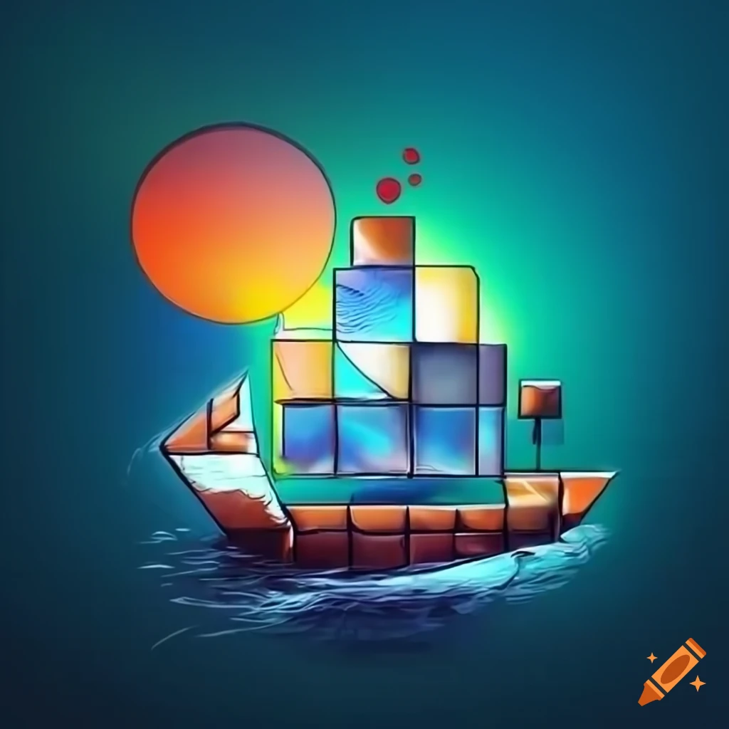 Logo with iconography of linux, python, and docker for a modern ...