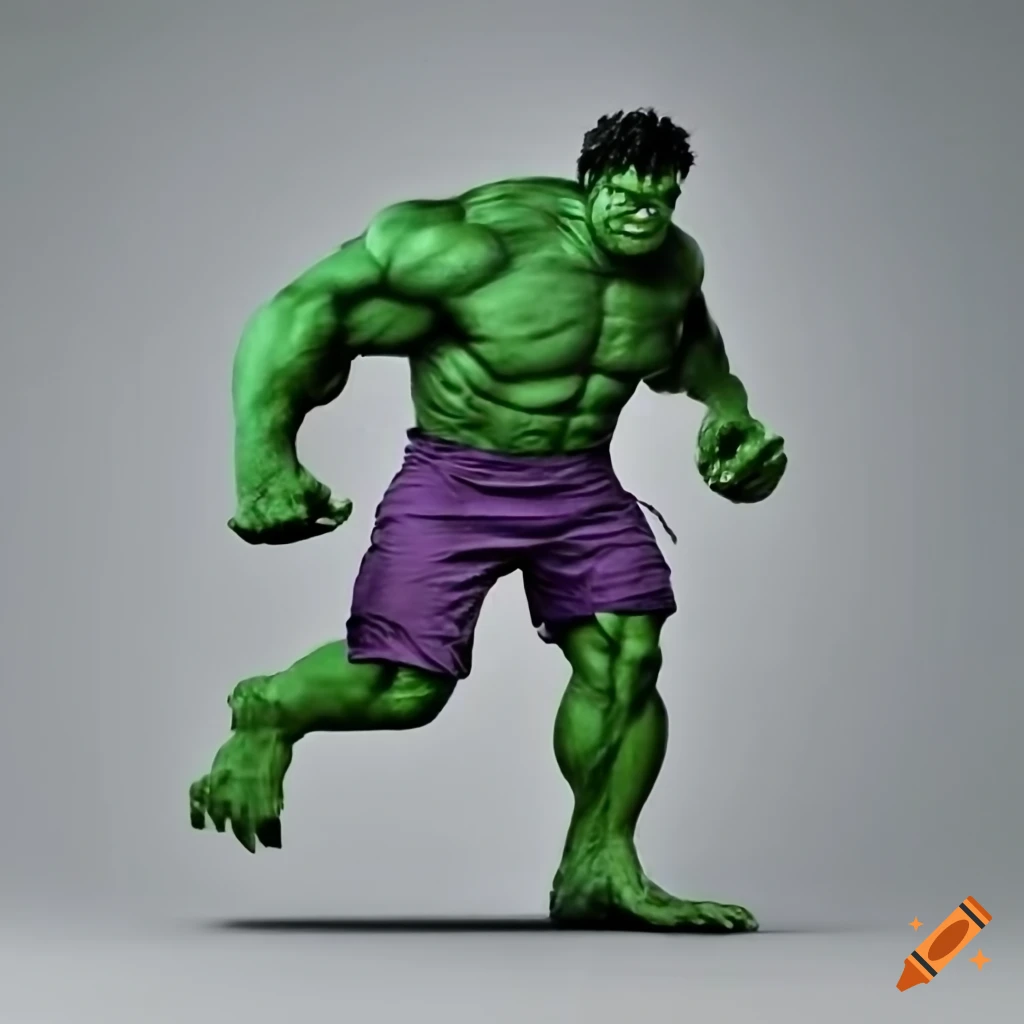 Silhouette of hulk walking with grey backdrop on Craiyon